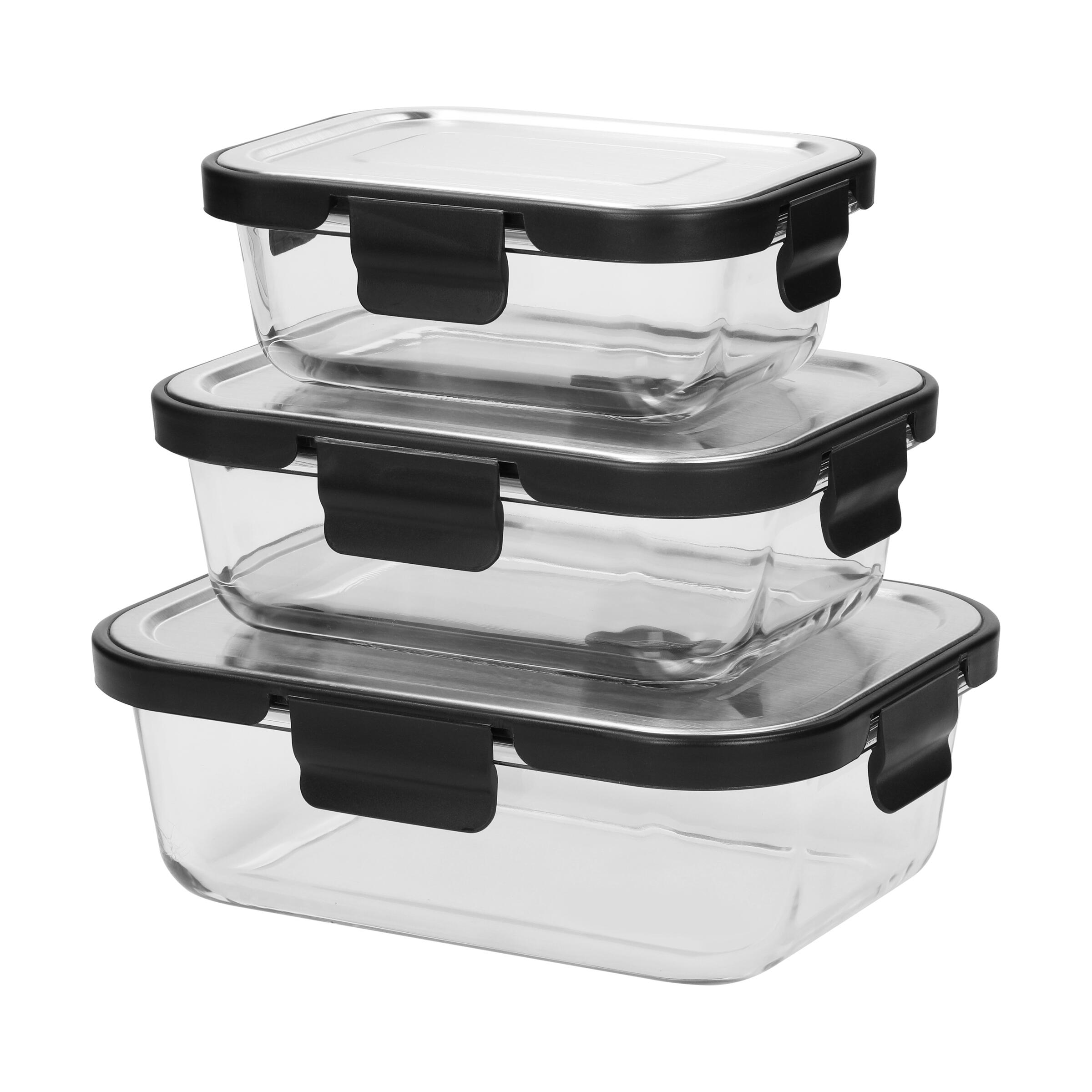 Glass jar "LOKA", 370 ml, black/transparent-02353002-00000